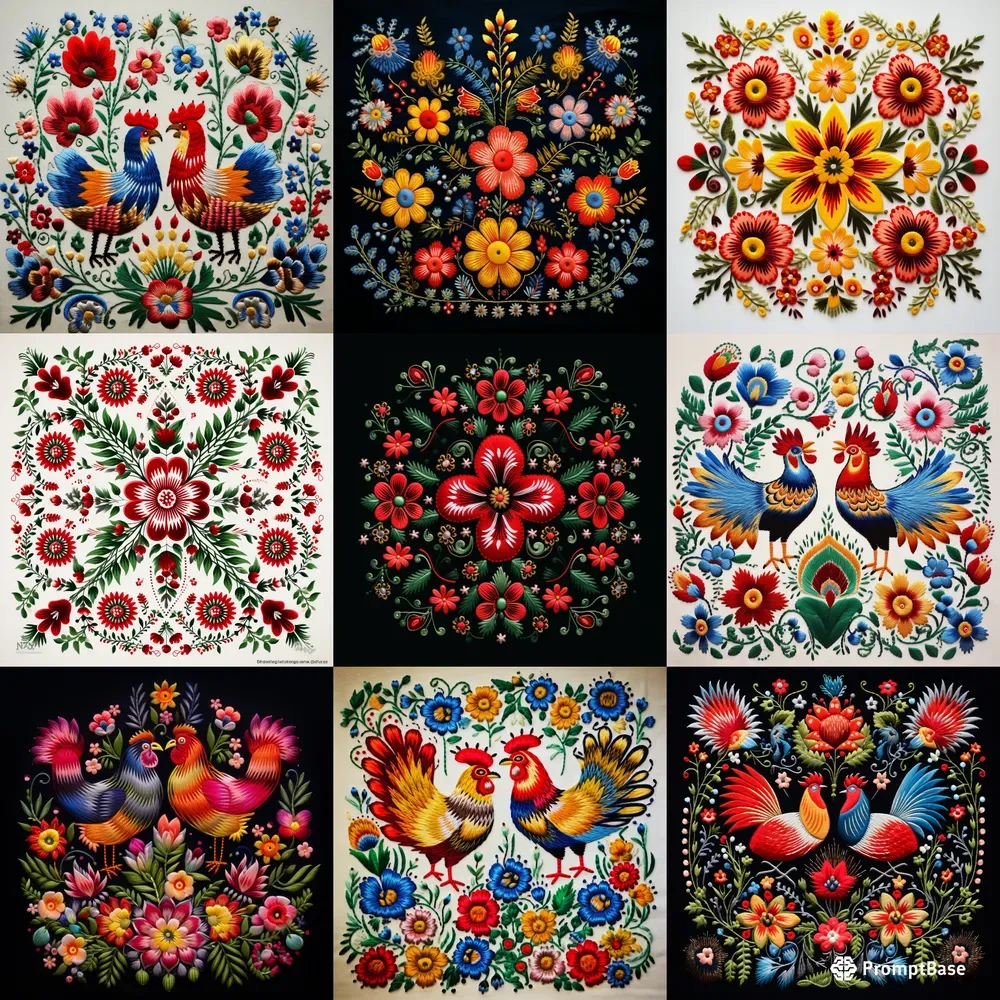 Embroideries Of Traditional Croatian Art Midjourney Prompt | PromptBase