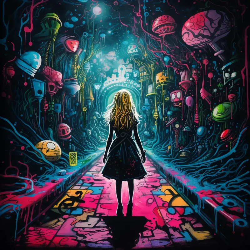 Neon Graffiti Stencil Art Midjourney Prompt | PromptBase