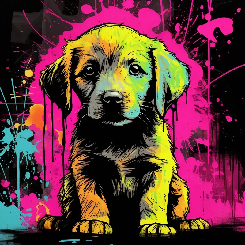 Neon Graffiti Stencil Art Midjourney Prompt | PromptBase