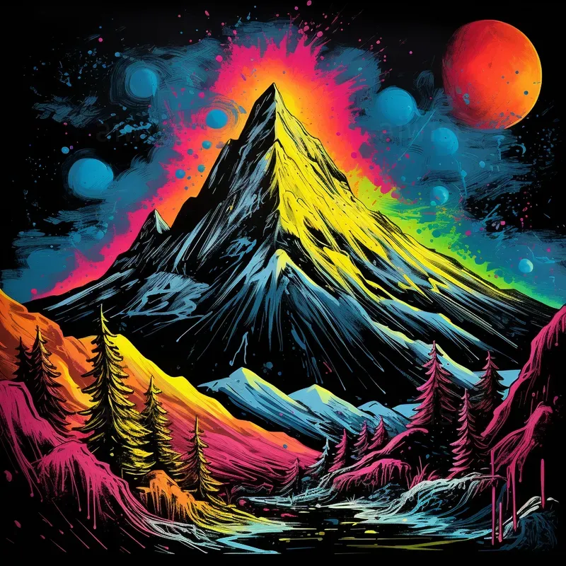 Neon Graffiti Stencil Art Midjourney Prompt | PromptBase