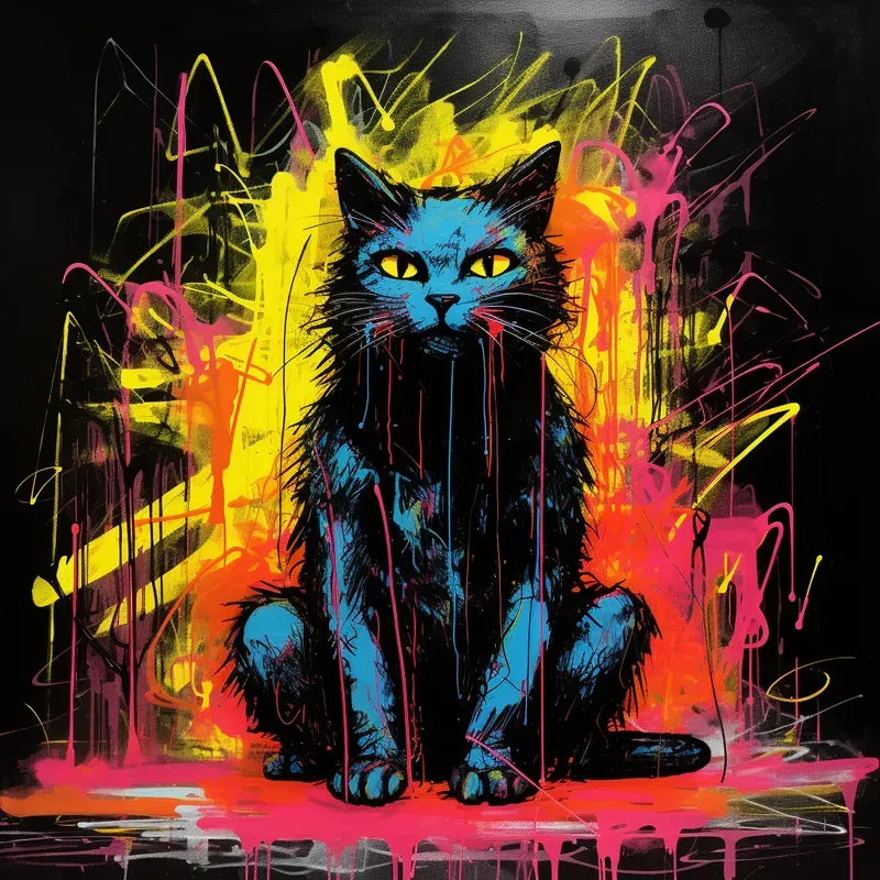 Neon Graffiti Stencil Art Midjourney Prompt | PromptBase