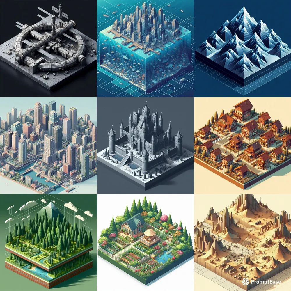 Isometric Detailed Images DALL·E Prompt | PromptBase