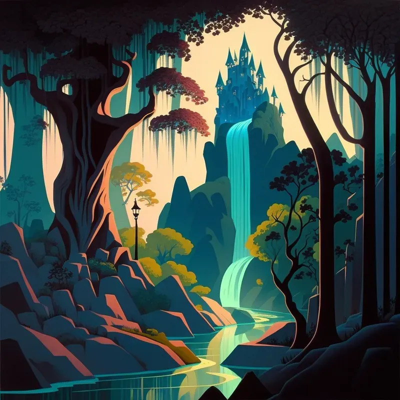 Classic Animated Movie Backgrounds Midjourney Prompt | PromptBase