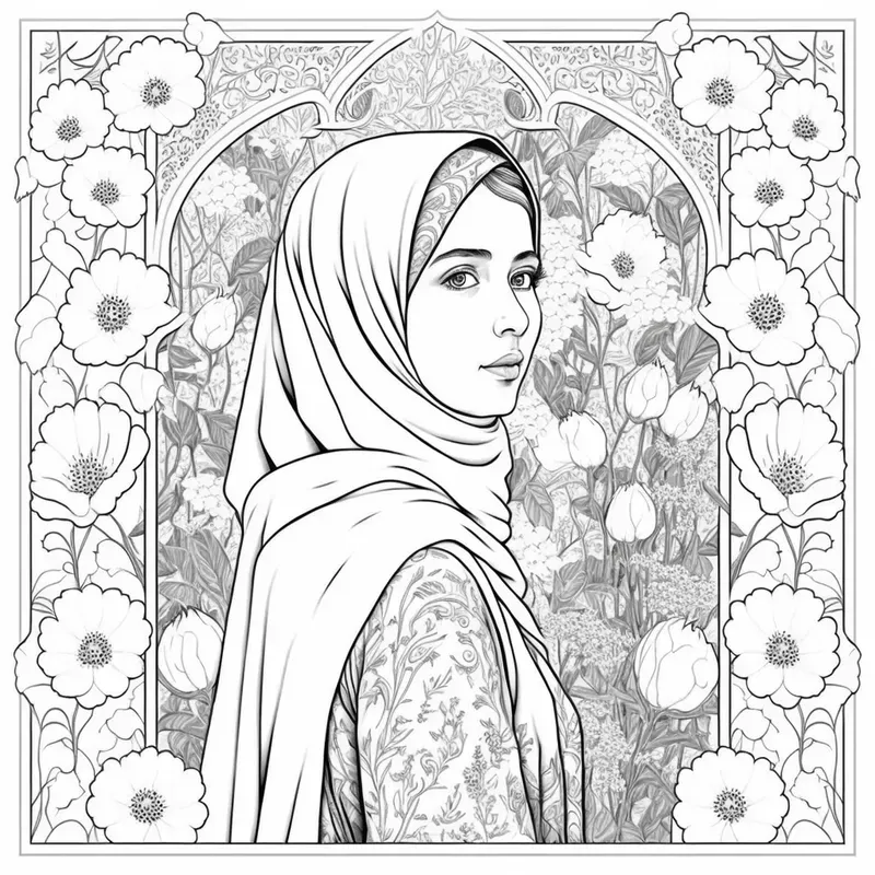Adult Coloring Books Beautiful Ladies Kdp Midjourney Prompt Promptbase