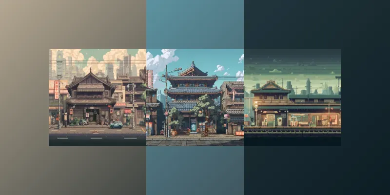 16bit Pixel Art Buildings Midjourney Prompt | PromptBase