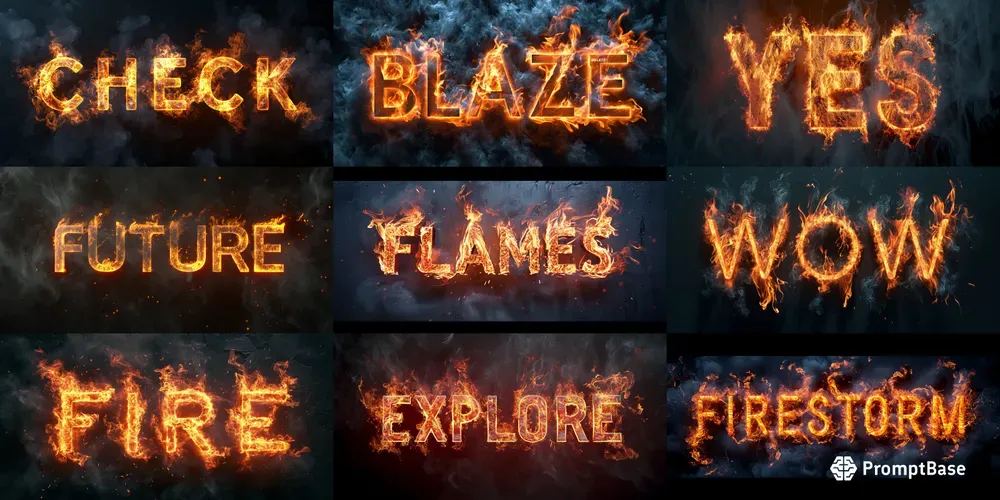 Fire Flaming Custom Texts Midjourney Prompt | PromptBase