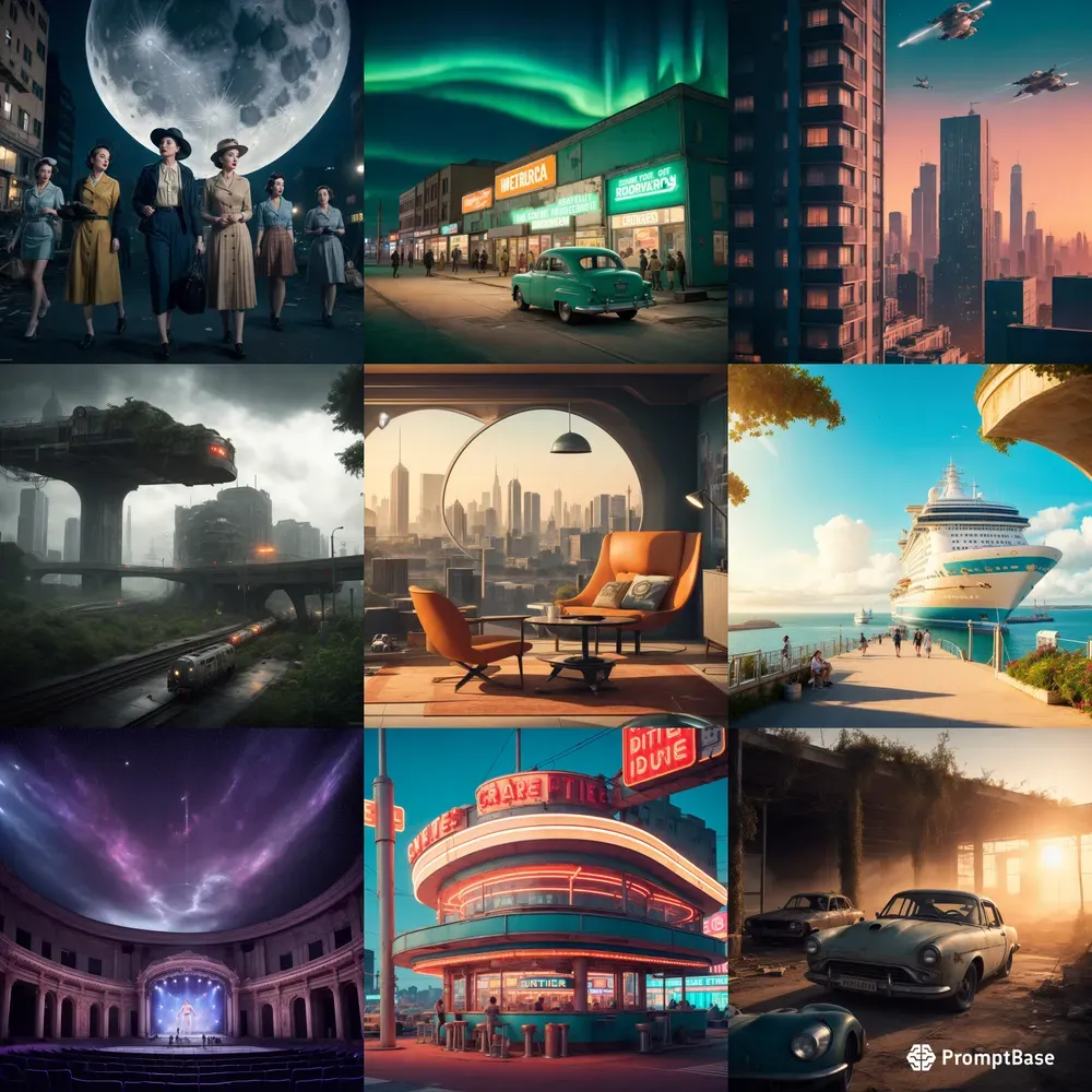 Retrofuture Ruins Leonardo Ai Prompt | PromptBase