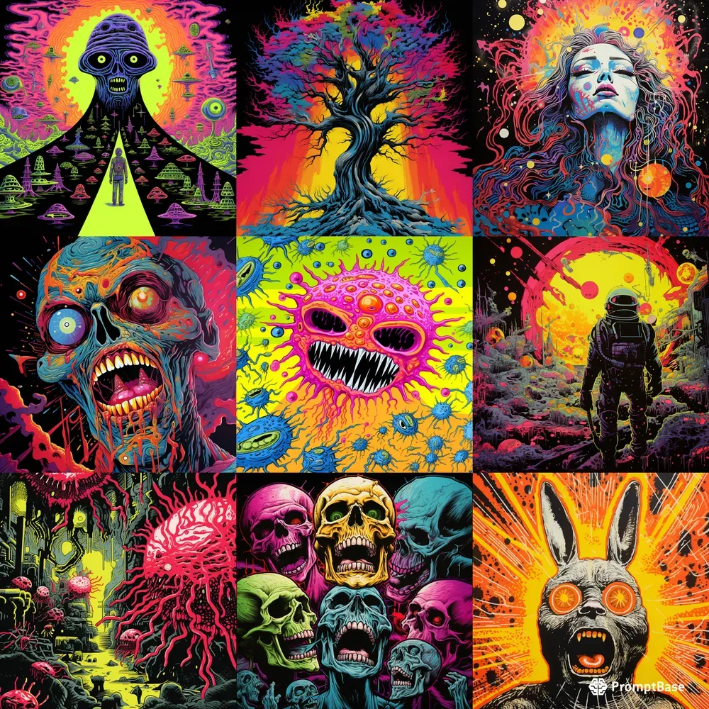 Crazy Psychedelic Art Midjourney Prompt | PromptBase