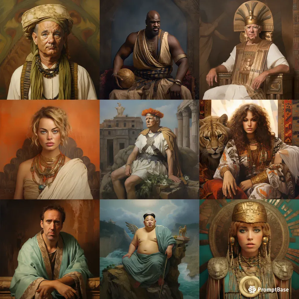 Funny Portraits In Ancient Civilizations Midjourney Prompt | PromptBase