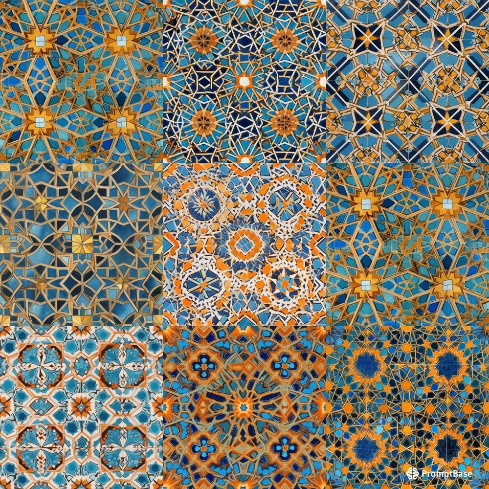 Moroccan Tile Patterns Midjourney Prompt | PromptBase