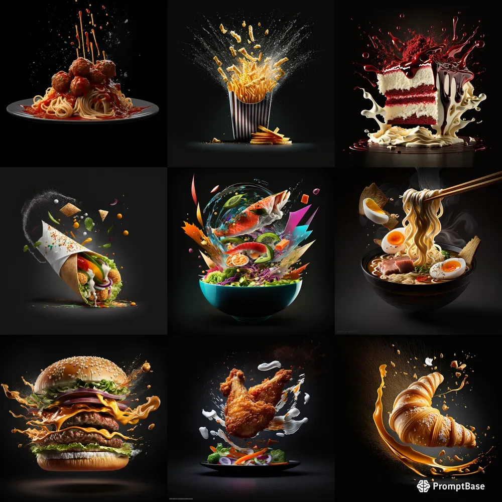 Food Ad Campaign Photographs Midjourney Prompt | PromptBase