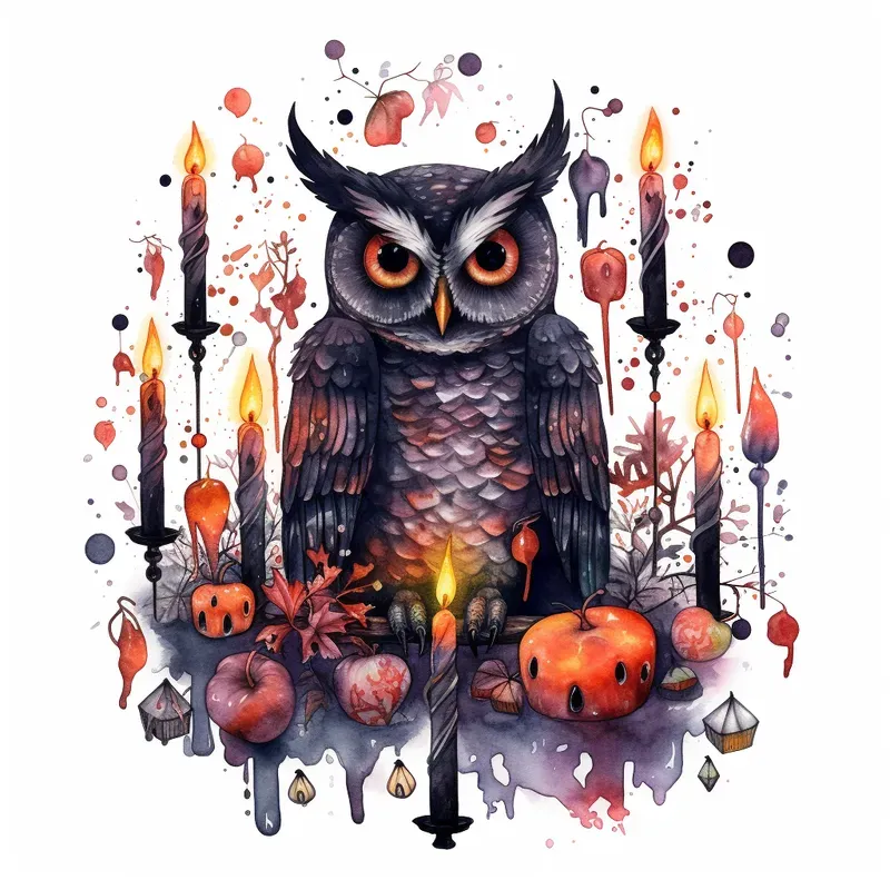 Spooky Halloween Watercolor Compositions Midjourney Prompt | PromptBase
