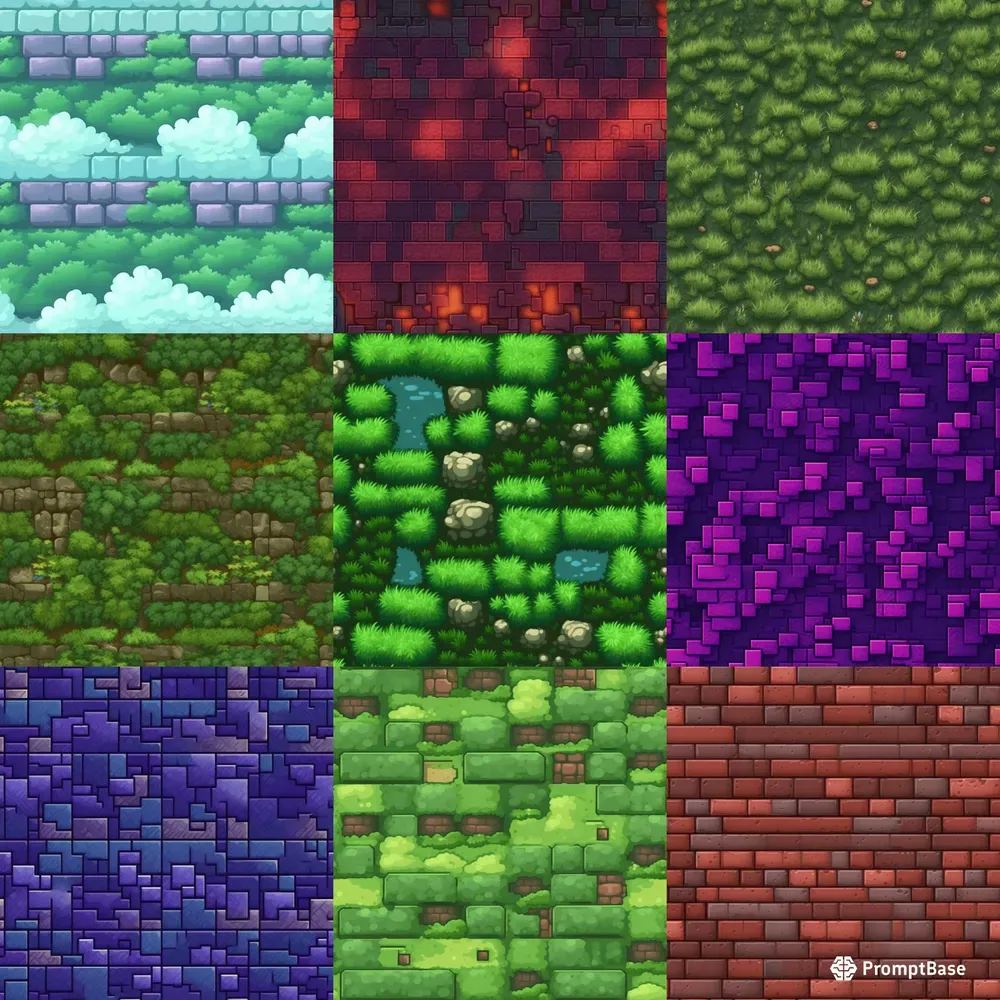 Seamless Retro-inspired Game Textures Midjourney Prompt | PromptBase