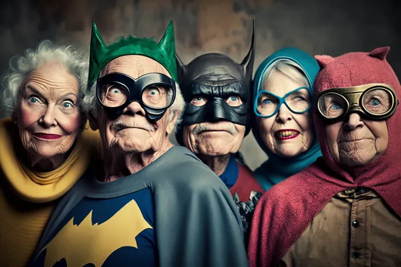 Studio Photographs Of Groups In Disguises Midjourney Prompt | PromptBase