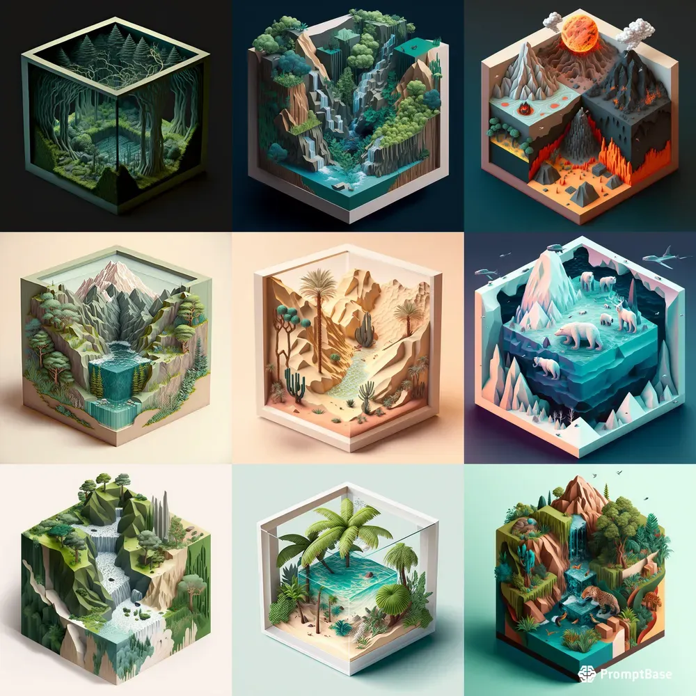 Ecosystem Cubes Midjourney Prompt | PromptBase