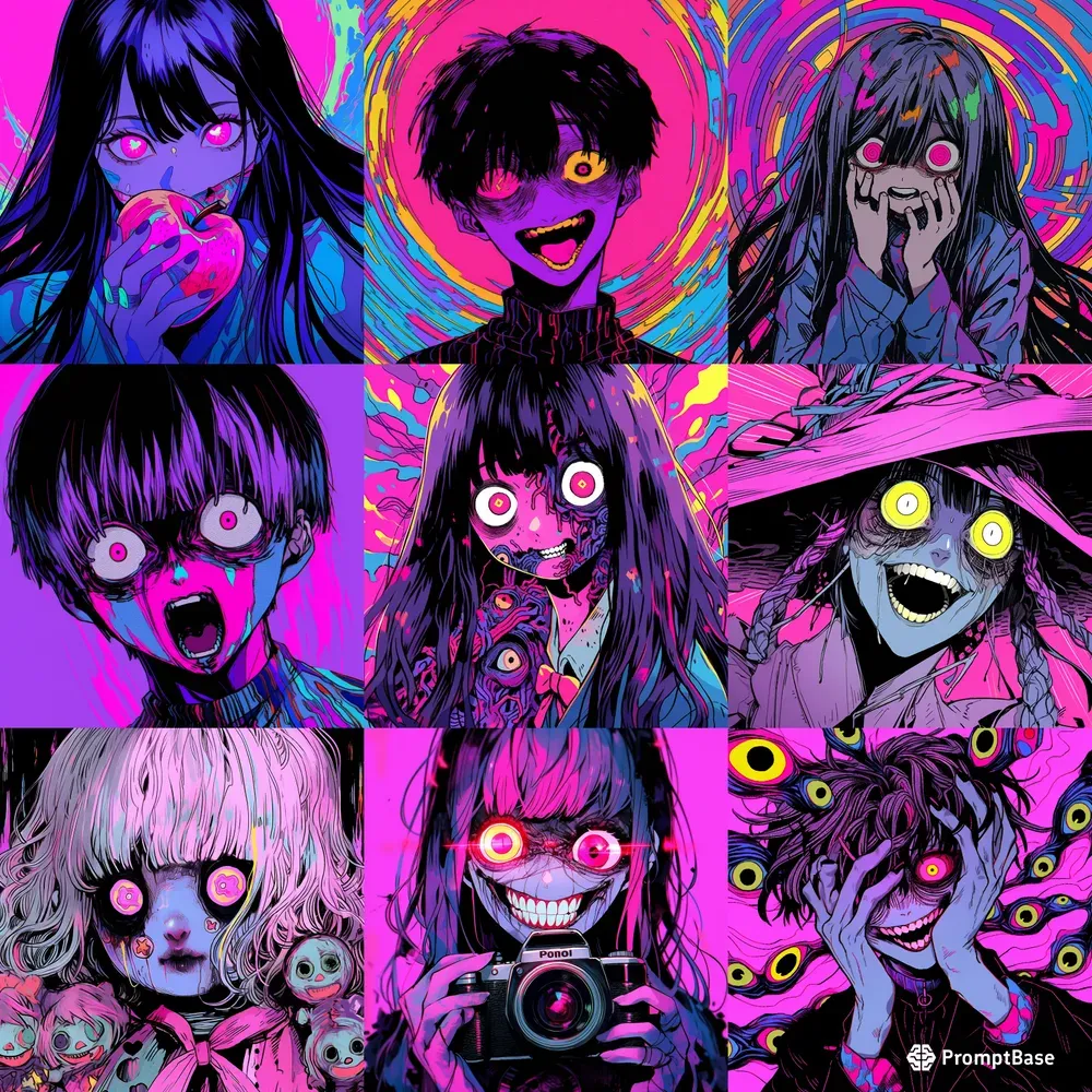 Y2k Vaporwave Dark Anime Aesthetics Midjourney Prompt | PromptBase