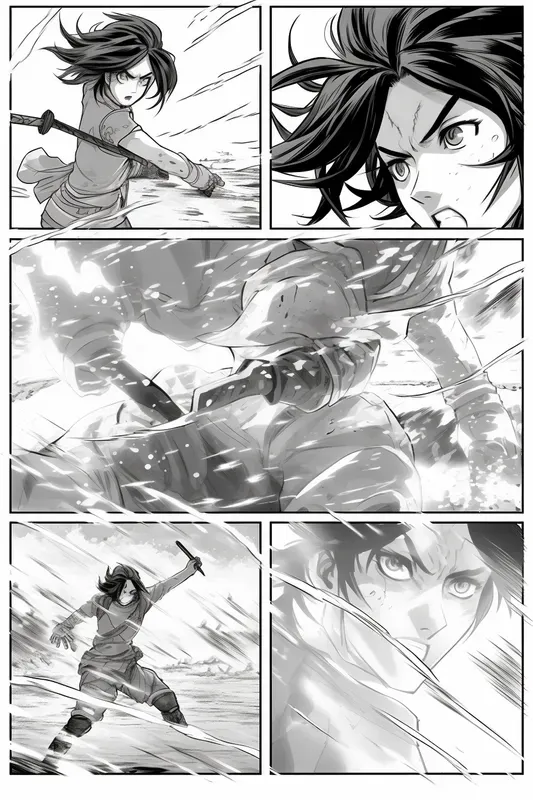Fight Scene Anime Manga Comic Pages Midjourney Prompt | PromptBase
