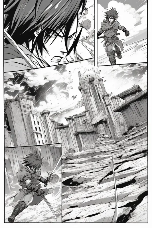 Fight Scene Anime Manga Comic Pages Midjourney Prompt | PromptBase
