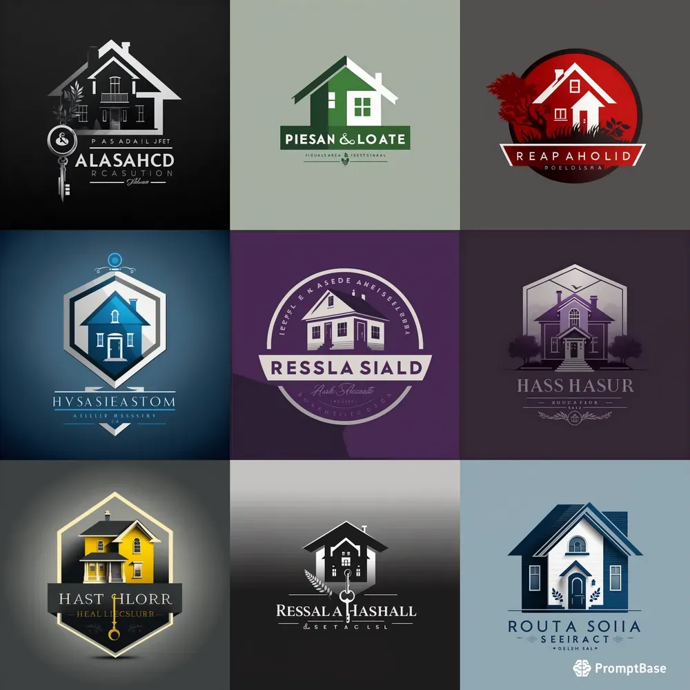 Real Estate Agent Logos Midjourney Prompt | PromptBase