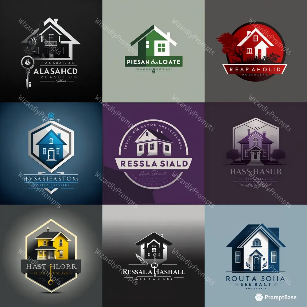 Real Estate Agent Logos Midjourney Prompt | PromptBase