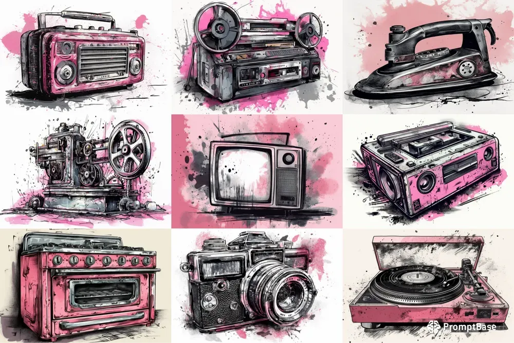 Vintage Retro Drawings Midjourney Prompt | PromptBase