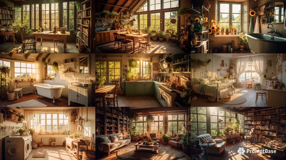 Rustic Romantic Countryside Interiors Midjourney Prompt | PromptBase