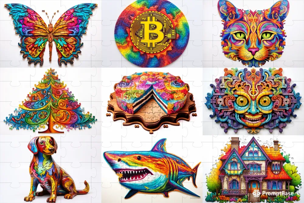 Jigsaw Puzzles 70s Psychedelic Wooden Art Midjourney Prompt | PromptBase