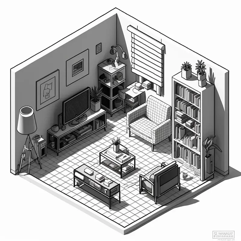 Isometric Line Art Midjourney Prompt | PromptBase