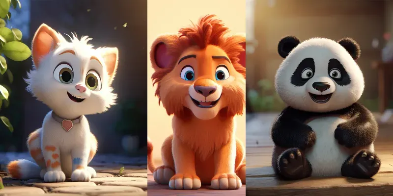 High Quality 3D Animation Animals Midjourney Prompt | PromptBase