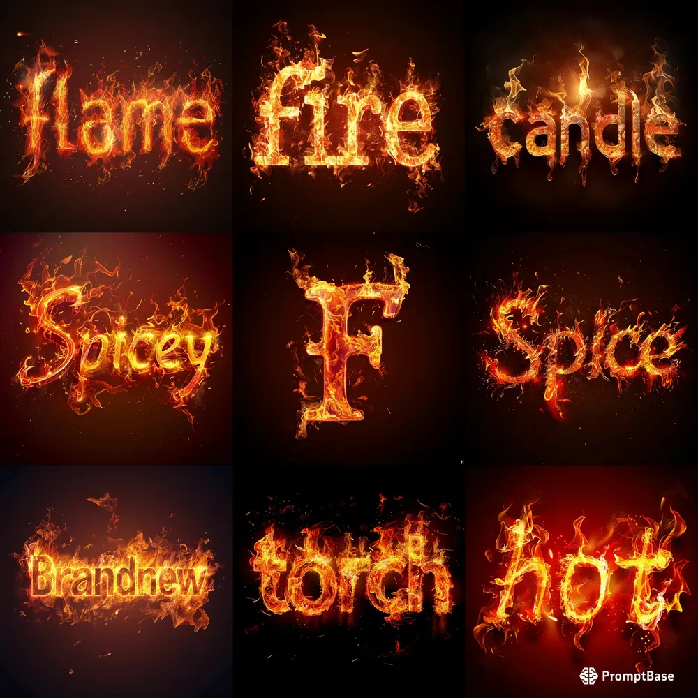 Fire Fonts For Text In Flames Midjourney Prompt | PromptBase