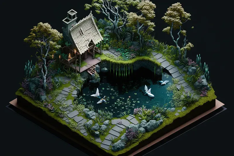 3D - Isometric Fantasy Settings Midjourney Prompt | PromptBase