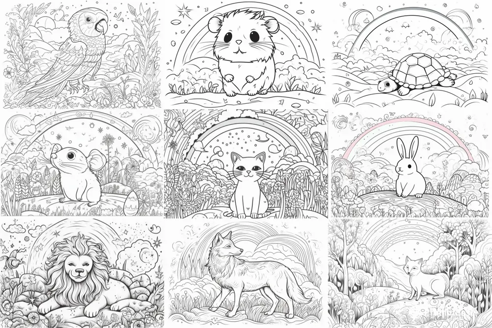 Coloring Pages Midjourney Prompt | PromptBase