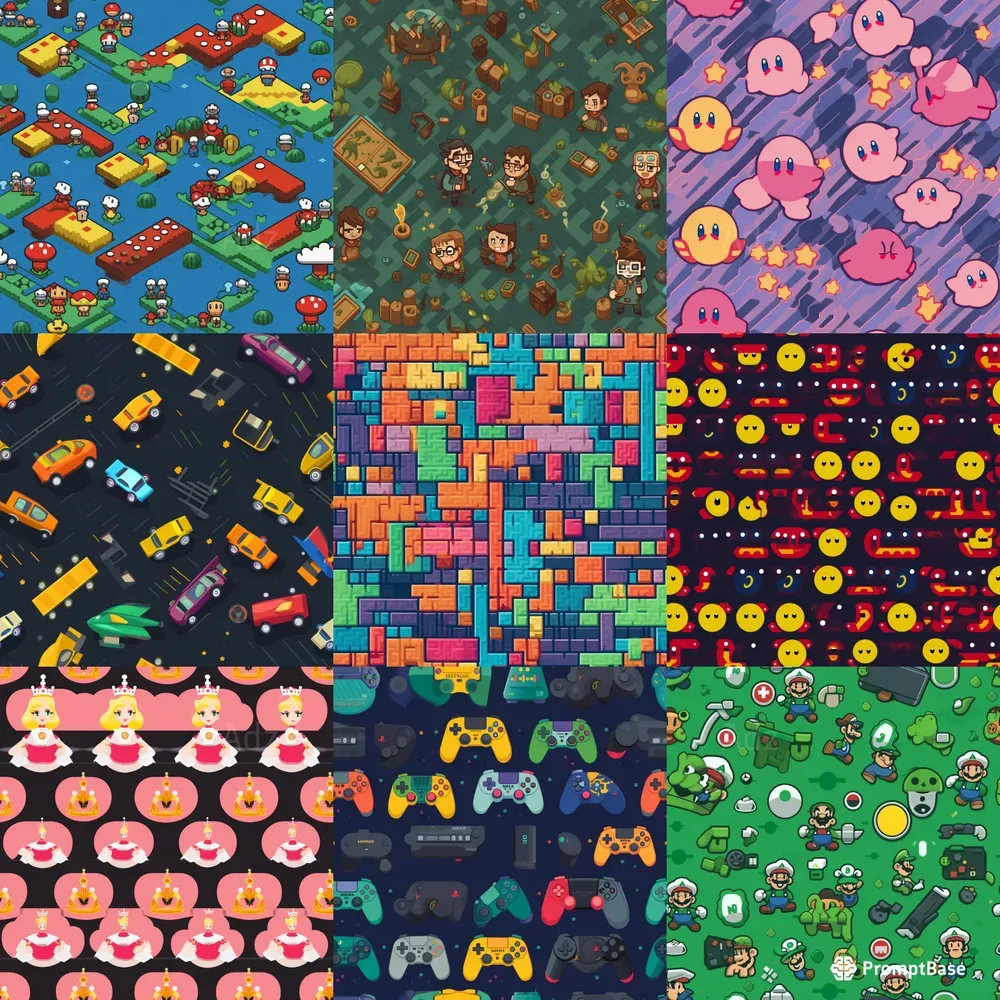 Video Game Wrapping Papers Midjourney Prompt | PromptBase