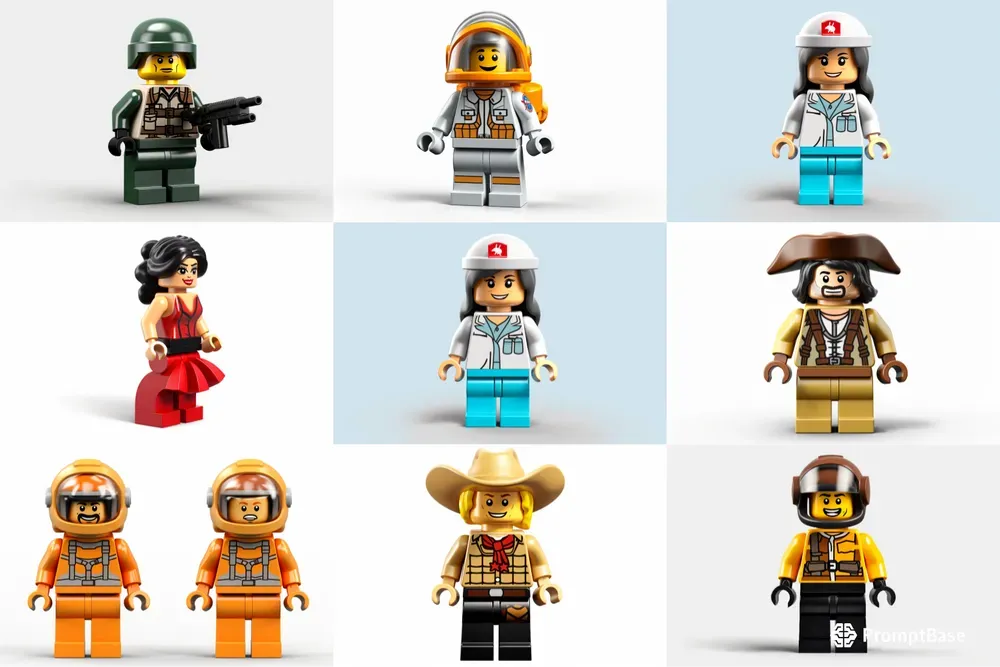 Lego Characters As Professions Midjourney Prompt | PromptBase
