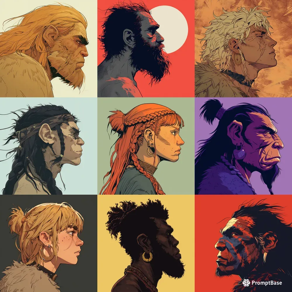 Neanderthal Ancient Anime Pfp Images Midjourney Prompt | PromptBase