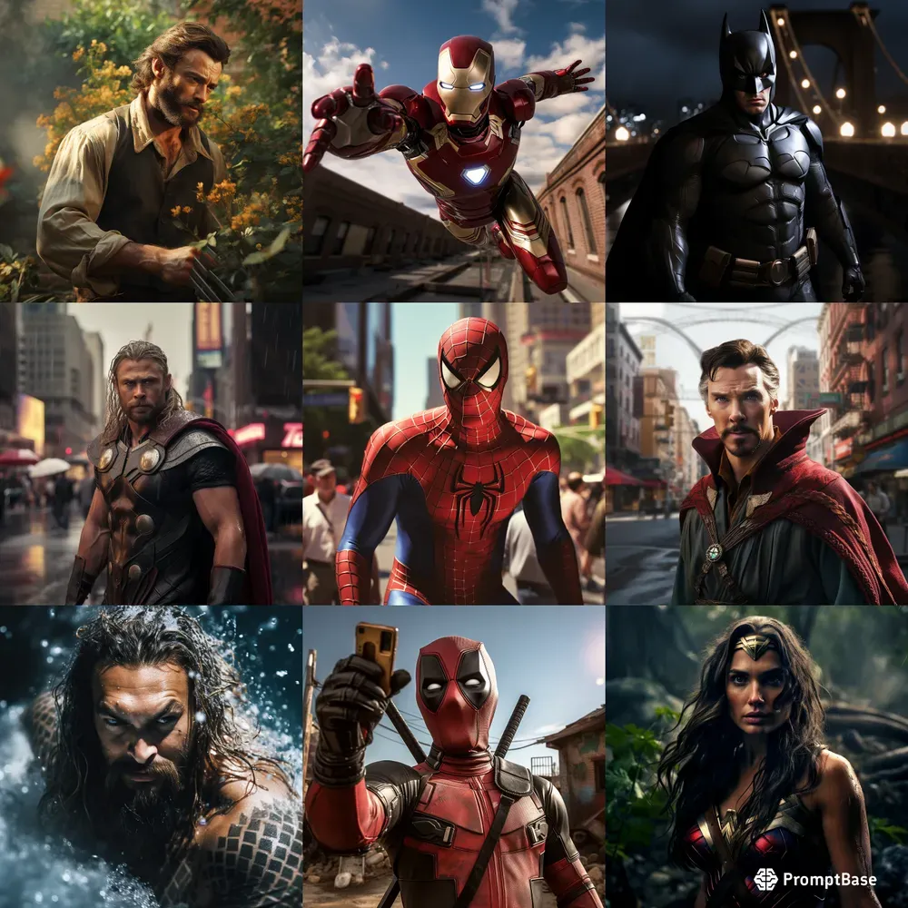 Hyper Realistic Super Heroes Midjourney Prompt | PromptBase