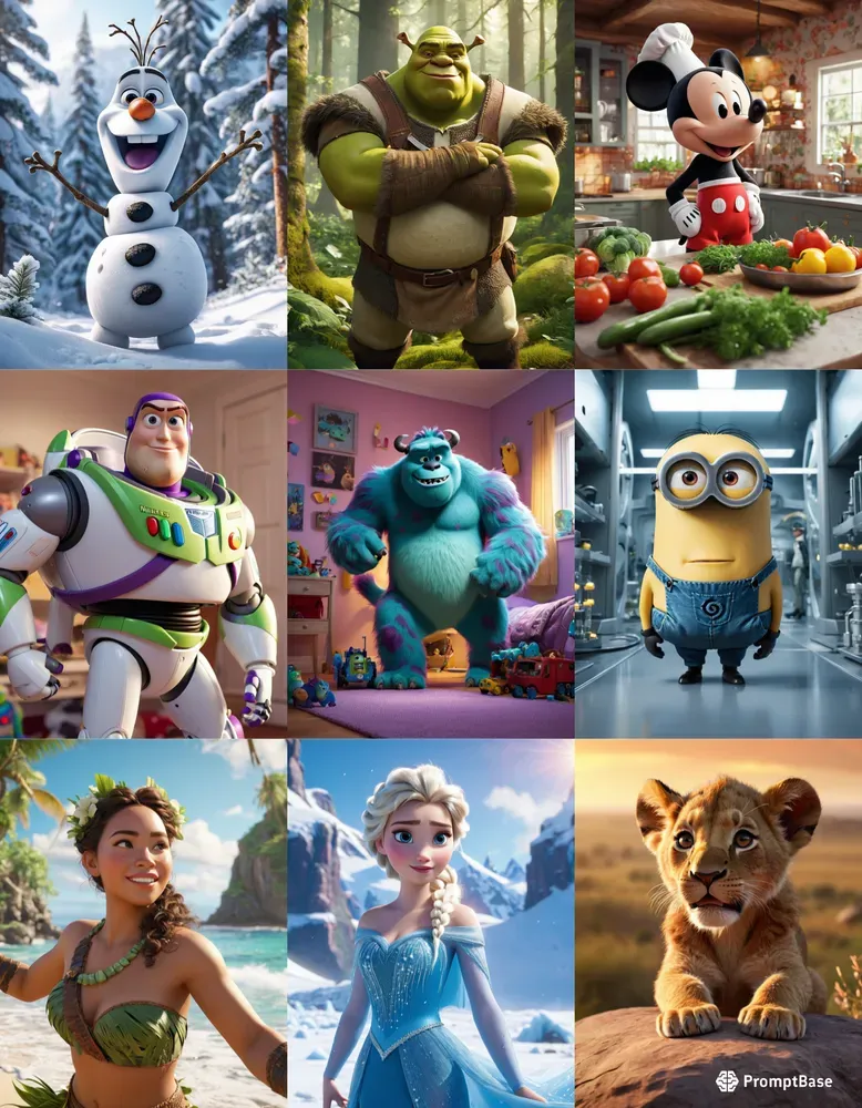 Disney Pixar Wallpapers And Posters Stable Diffusion Prompt | PromptBase