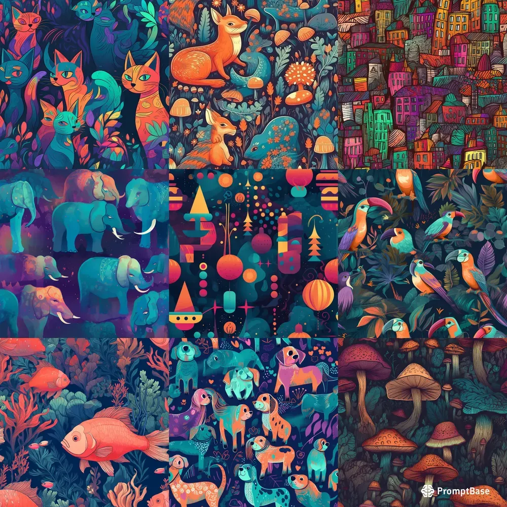 Bold Seamless Patterns Midjourney Prompt | PromptBase