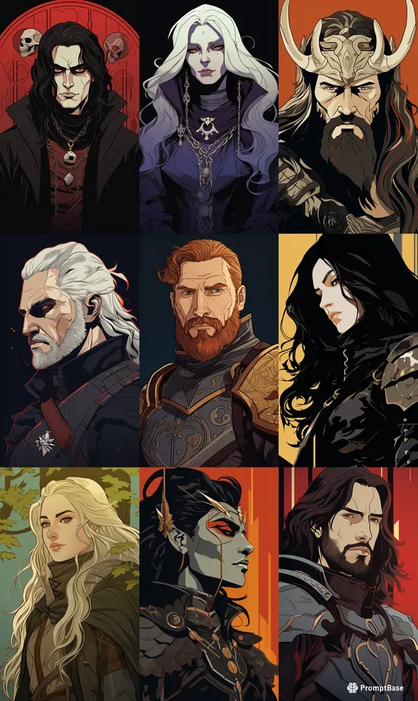 Comic Style RPG Character Portraits Midjourney Prompt | PromptBase