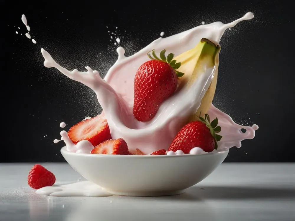 Dynamic Fruit Plunge Photographs Leonardo Ai Prompt | PromptBase