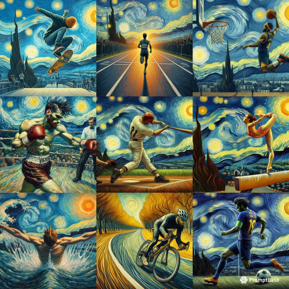 Van Goghinspired Expressions Of Movement DALL·E Prompt | PromptBase