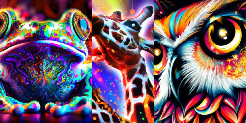 Psychedelic Animals DALL·E Prompt | PromptBase