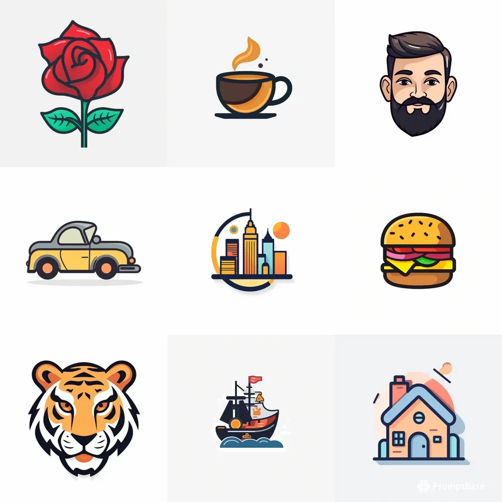 Simple Icons Vector Apps Midjourney Prompt | PromptBase