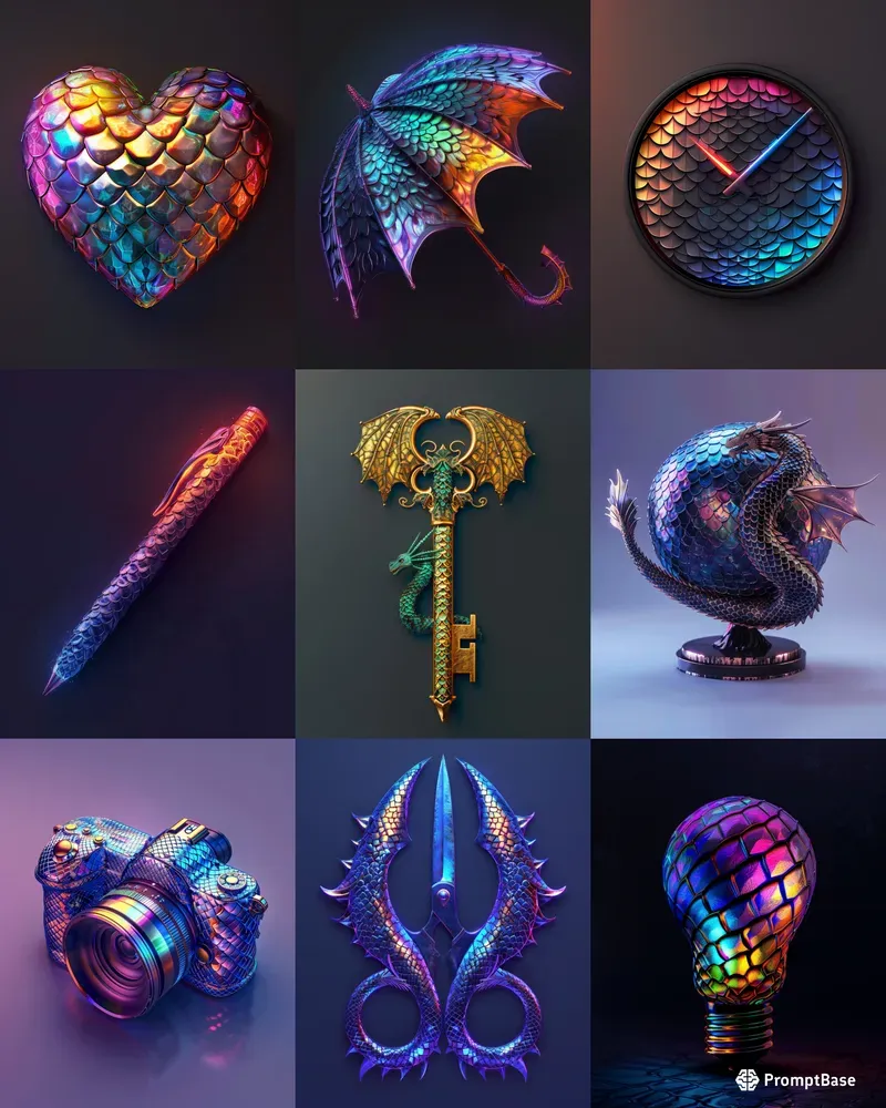 Dragoncore Object Icons Midjourney Prompt | PromptBase
