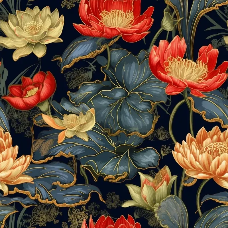 Luxurious Repeating Floral Patterns Midjourney Prompt | PromptBase