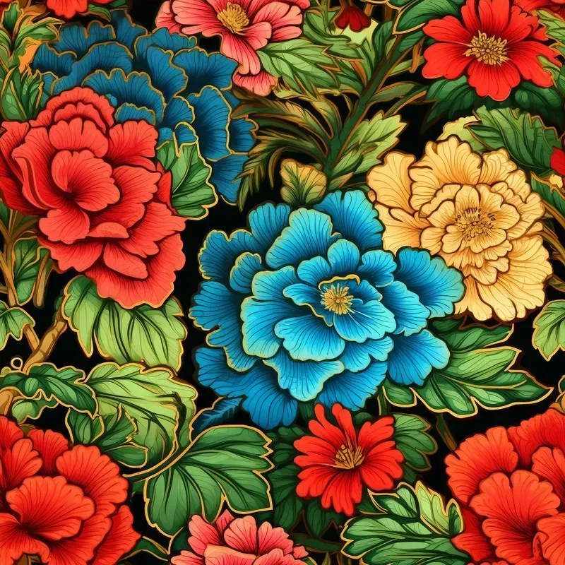 Luxurious Repeating Floral Patterns Midjourney Prompt | PromptBase