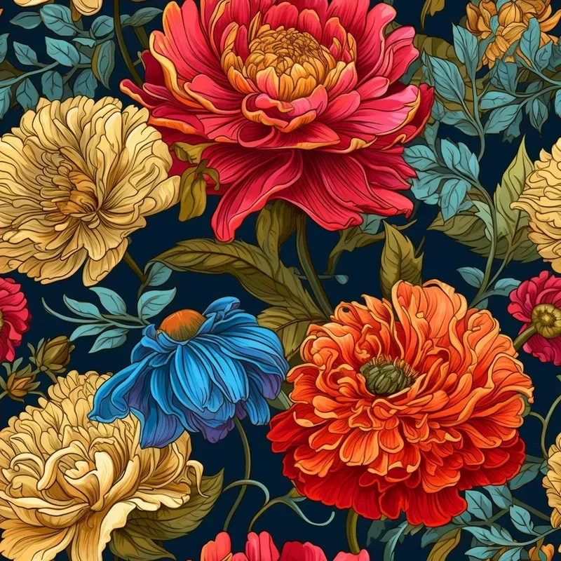 Luxurious Repeating Floral Patterns Midjourney Prompt | PromptBase