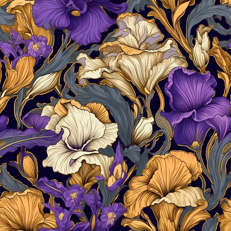 Luxurious Repeating Floral Patterns Midjourney Prompt | PromptBase