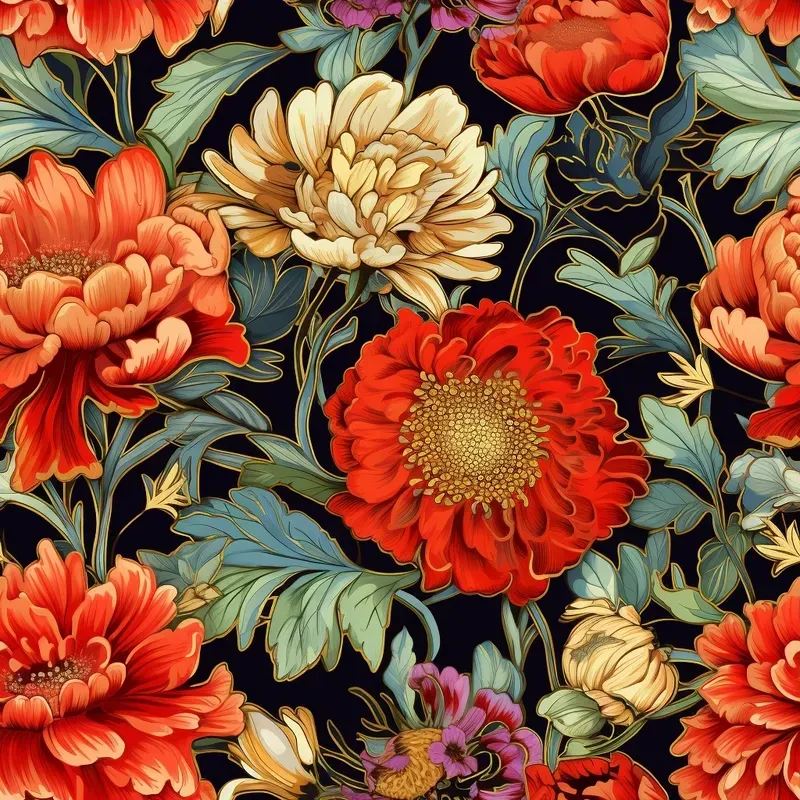 Luxurious Repeating Floral Patterns Midjourney Prompt | PromptBase