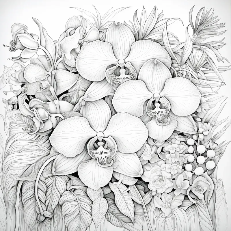 Beautiful Adult Coloring Books Pages Midjourney Prompt | PromptBase